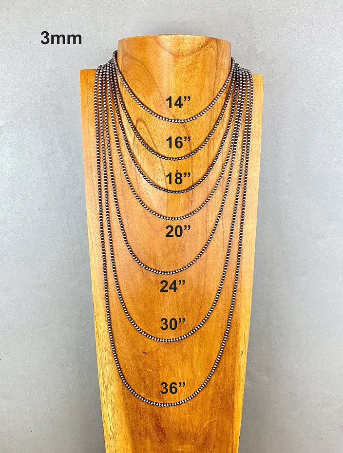 Navajo Pearls 3mm Necklace 14" – Eagle's Shadow Trading Post