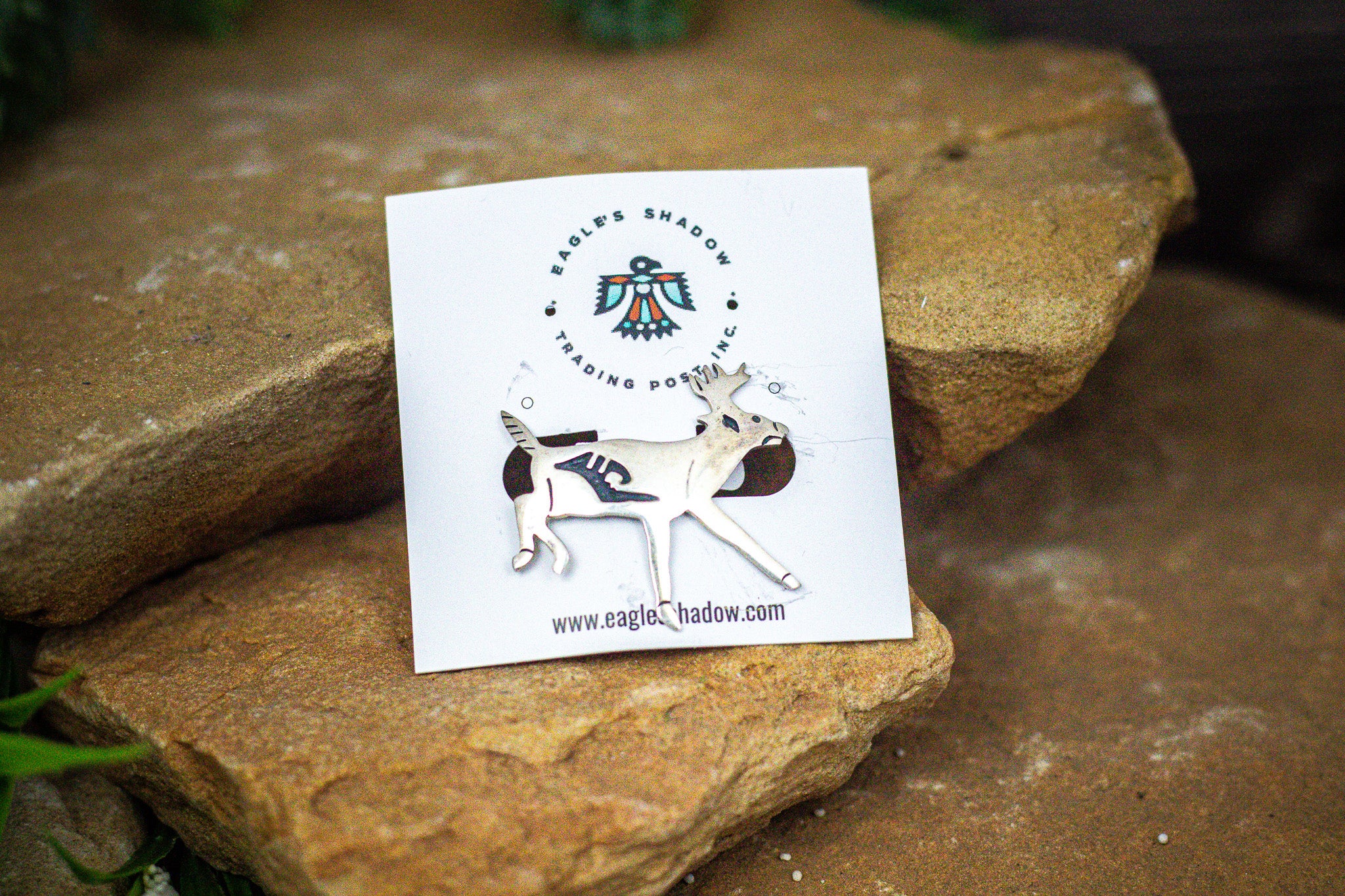 Hopi Carved Overlay Dear Pin – Eagle's Shadow Trading Post