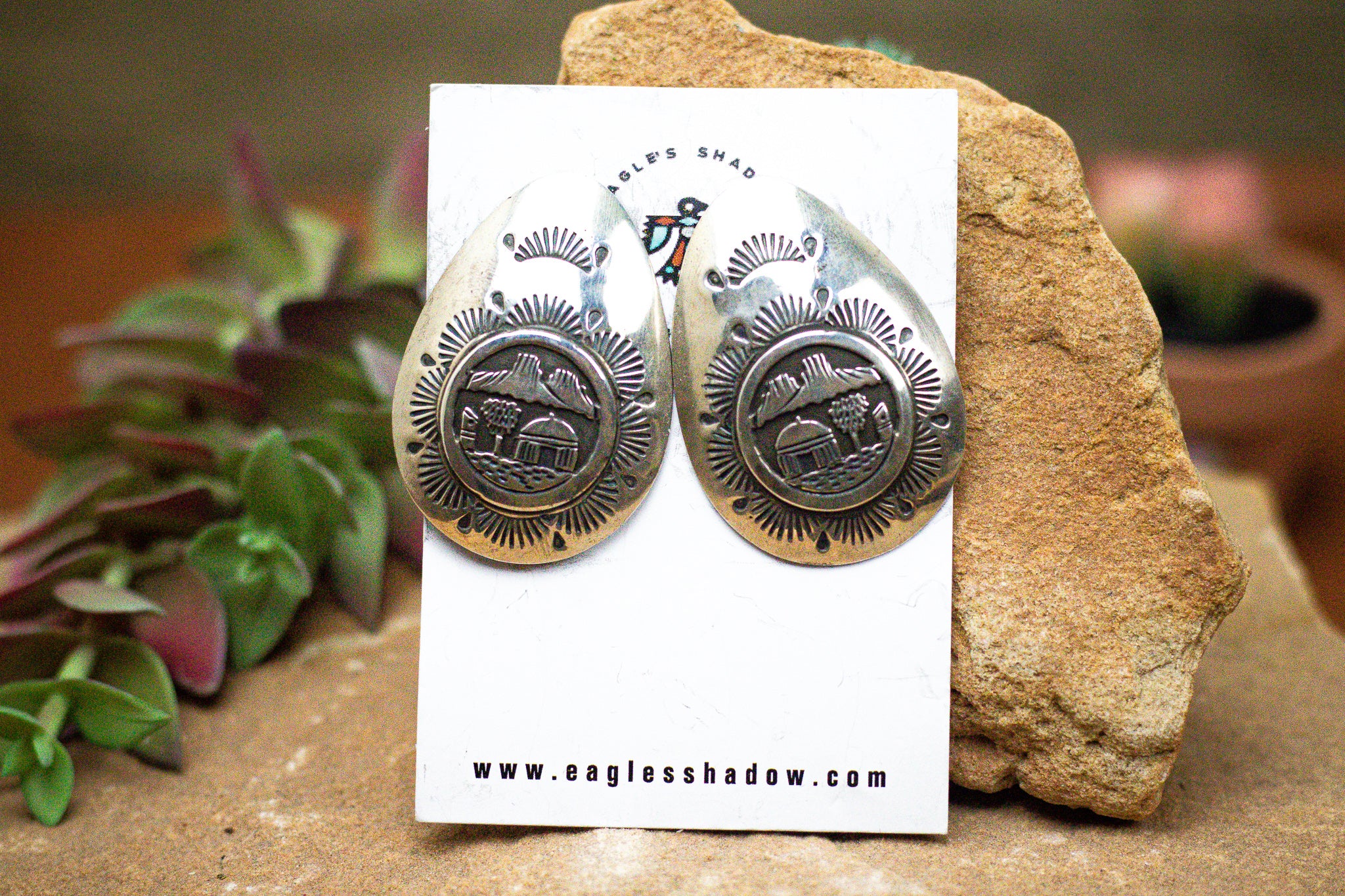 Hopi Pueblo Overlay Sunrise Storytelling Earrings – Eagle's Shadow ...