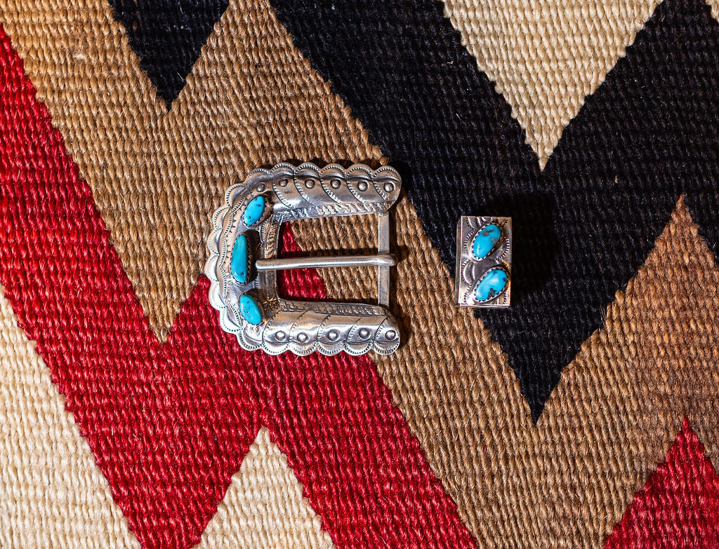 Vintage Sterling Silver Turquoise Ranger Buckle Set – Eagle's Shadow ...